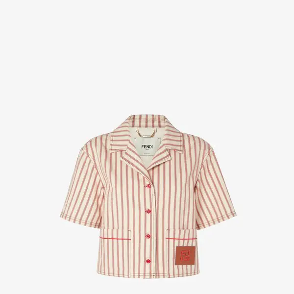 Fendi Ff Denim Boxy Shirt - Red