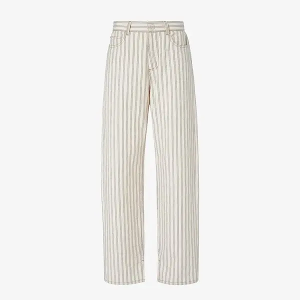 Fendi Ff Denim Wide Leg Jeans - Light Blue