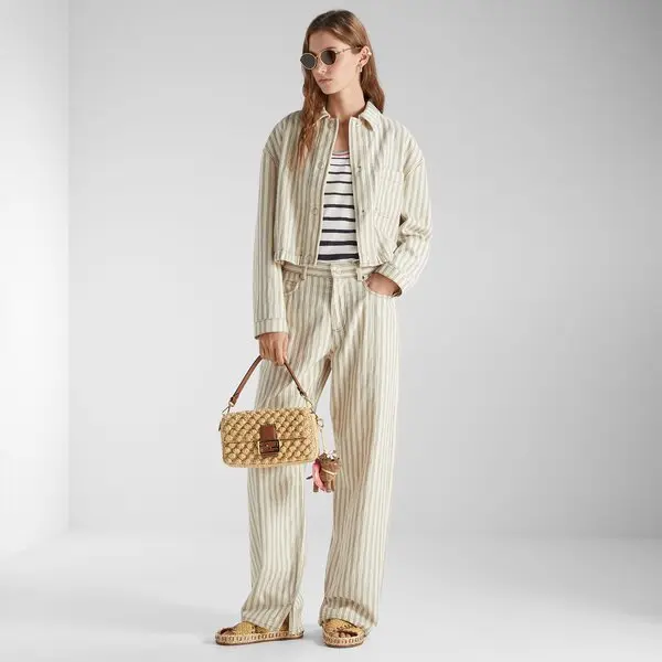 Fendi Ff Denim Wide Leg Jeans