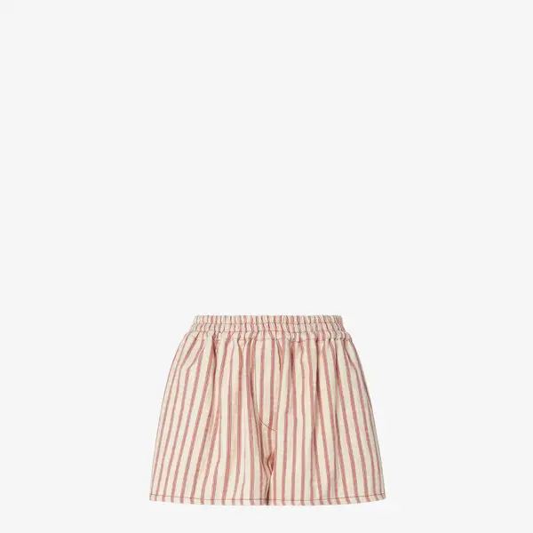 Fendi Ff Denim Shorts - Red