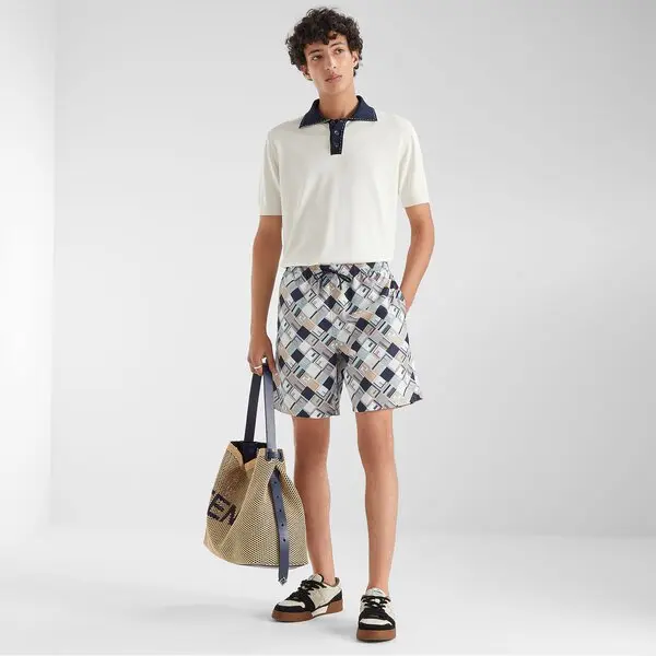 Fendi Ff Check Motif Swim Shorts