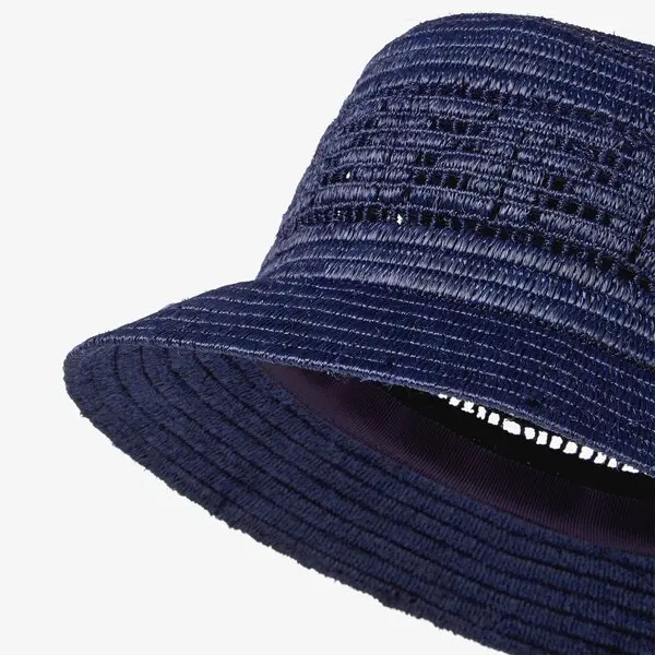 Fendi Raffia Bucket Hat With Ff Motif