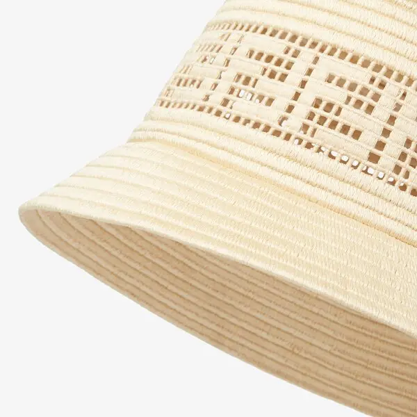 Fendi Raffia Bucket Hat With Ff Motif