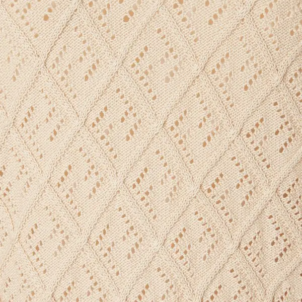 Fendi Cotton Argyle Embroidered Cardigan - Beige