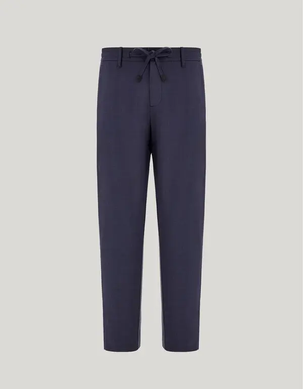 Canali Impeccabile Washable Wool Regular Fit Pants - Blue