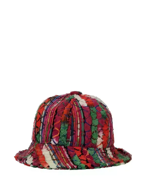 KANGOL Wooly Squiggle Textu Bucket Hat - Red