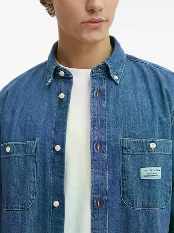 Marc O'polo Buttoned Patch-pocket Shirt - Blue