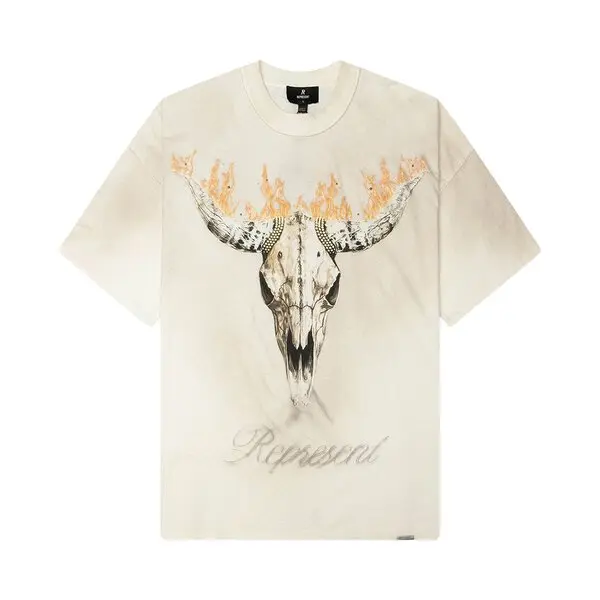 REPRESENT British Cowboys T-shirt 'washed Ecru - Cream