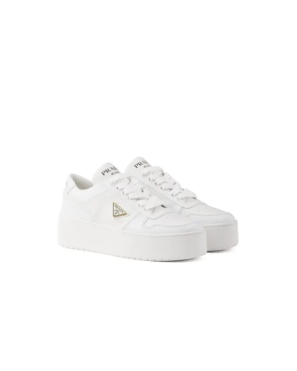 Prada Downtown Leather Sneakers - White