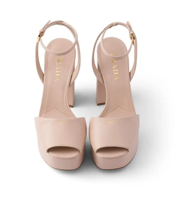 Prada Nappa Leather Platform Sandals - Pink