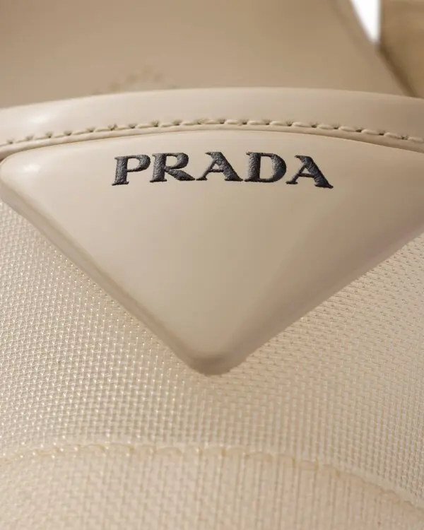 Prada Mesh Fabric Slingback Pumps - Neutral