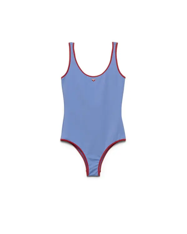 Prada Jersey One-piece Swimsuit - Blue
