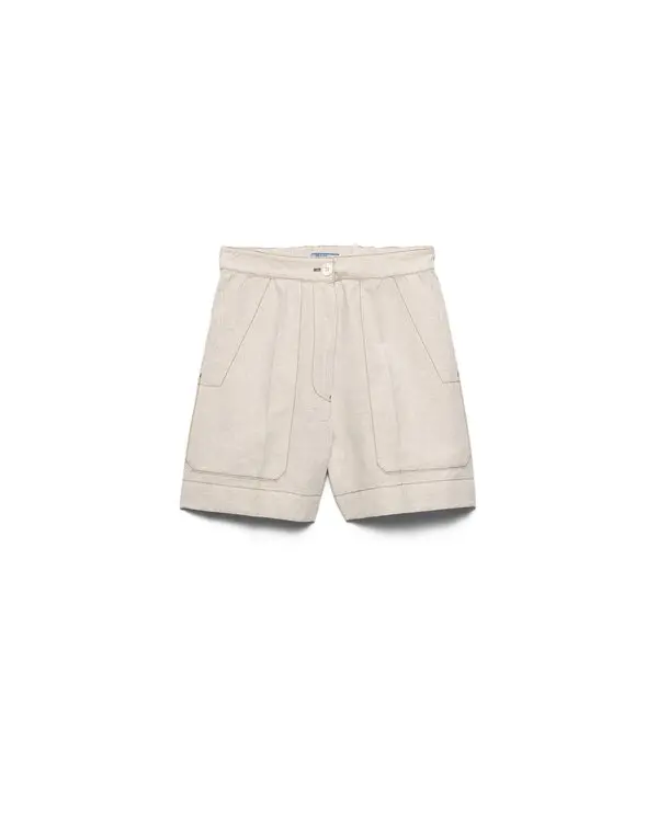 Prada Chambray Shorts - Neutral