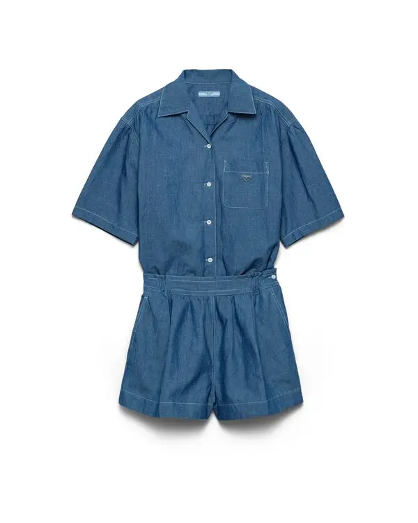 Prada Chambray Jumpsuit - Blue