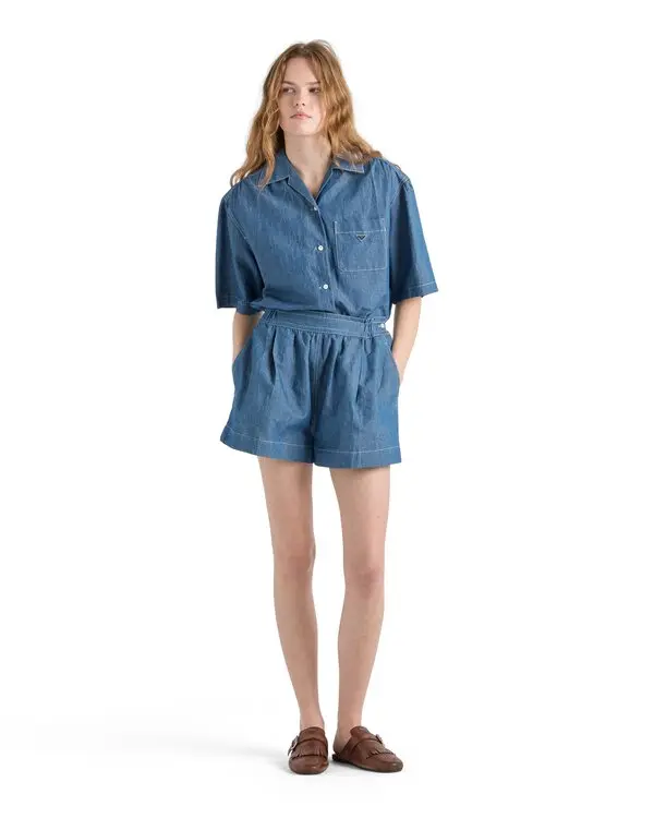 Prada Chambray Jumpsuit - Blue