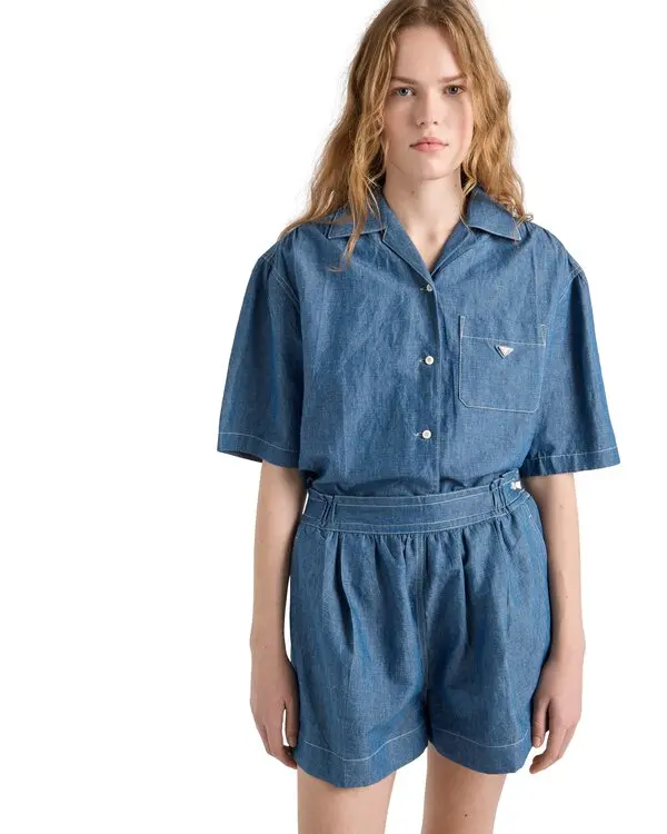 Prada Chambray Jumpsuit - Blue