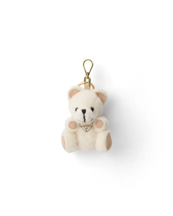 Prada Teddy Bear Key Ring Charm - White