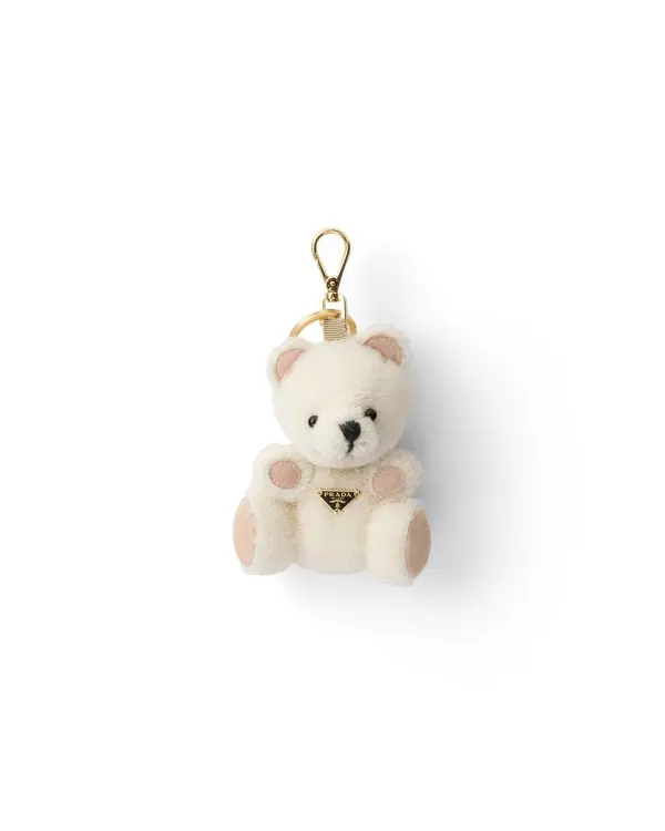 Prada Teddy Bear Key Ring Charm - White