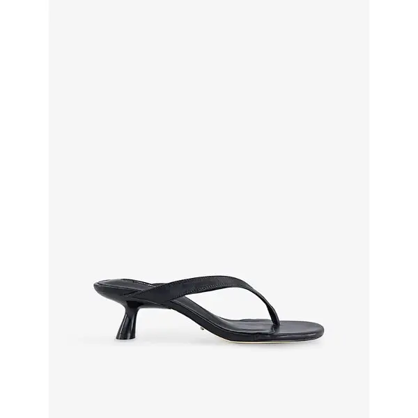 TONY BIANCO Krista Heeled Leather Sandals - Black Leather