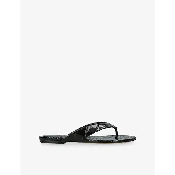 Le Monde Beryl Thong Leather Sandals - Black