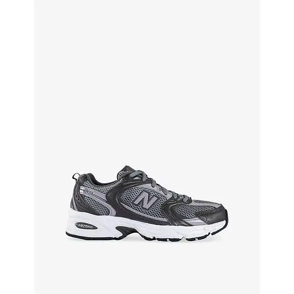 NEW BALANCE Leather And Mesh Trainers - Black Metallic Truffle S