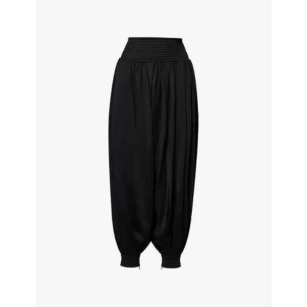 Alaïa Noir Draped Jersey Trousers - Noir Alaia