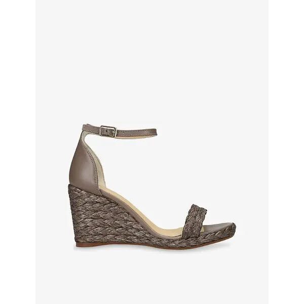 CastaÑer Berna Leather Wedge Sandals - Taupe