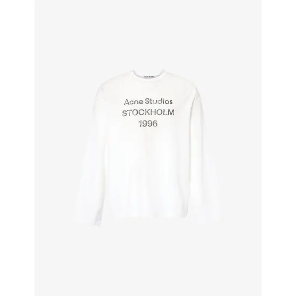 Acne Studios Edden 1996 Long-sleeve Cotton T-shirt - Dusty White