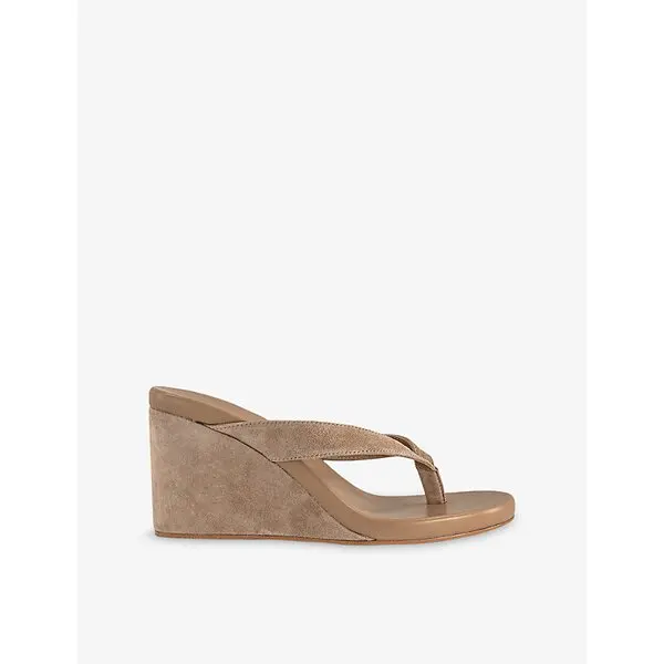 TONY BIANCO Avanti Suede Heeled Wedges - Wheat Suede