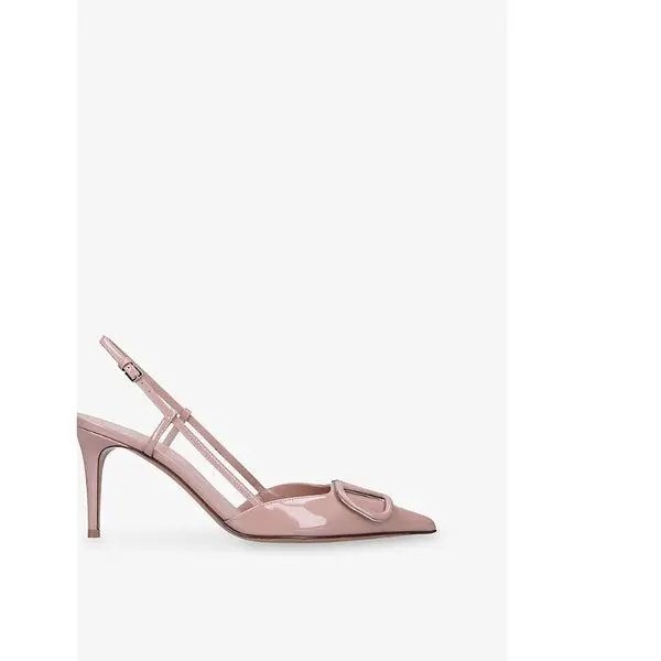 Valentino Garavani Vlogo Signature Patent-leather Courts - Blush