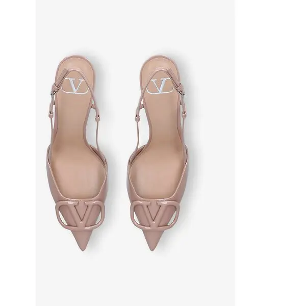 Valentino Garavani Vlogo Signature Patent-leather Courts - Blush
