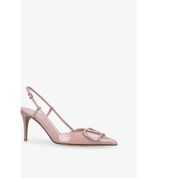 Valentino Garavani Vlogo Signature Patent-leather Courts - Blush