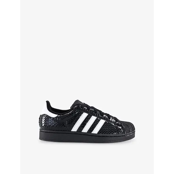 Adidas Superstar Ii Patent-leather Trainers - Snake Black White Black