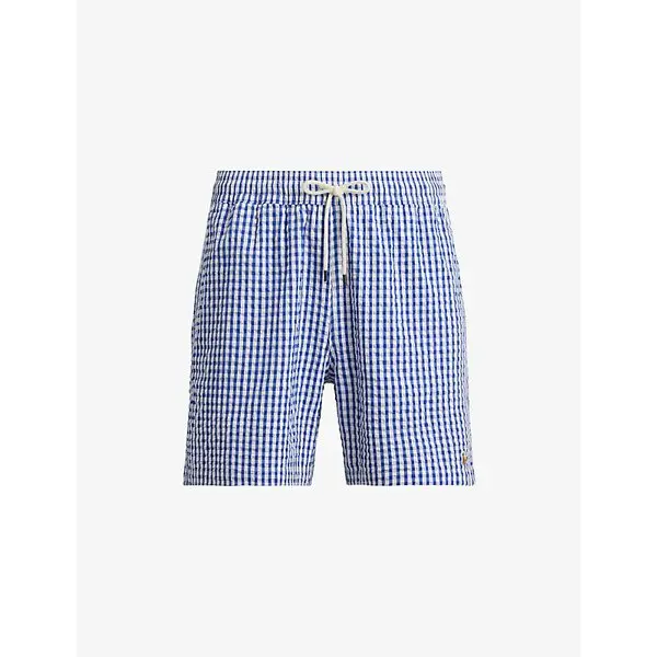 Polo Ralph Lauren Gingham-print Stretch-woven Trunks - Cruise Royal Gingham