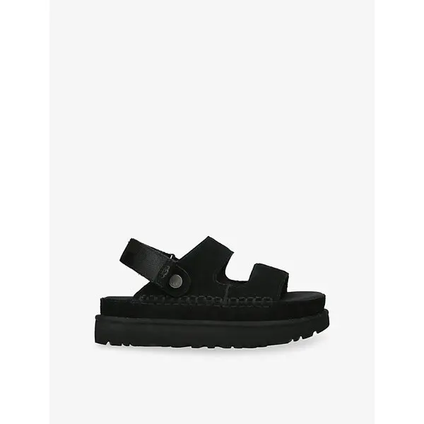 UGG Goldenstar Glide Suede Sandals - Black