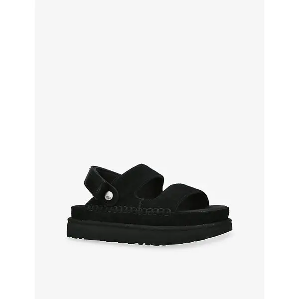 UGG Goldenstar Glide Suede Sandals - Black