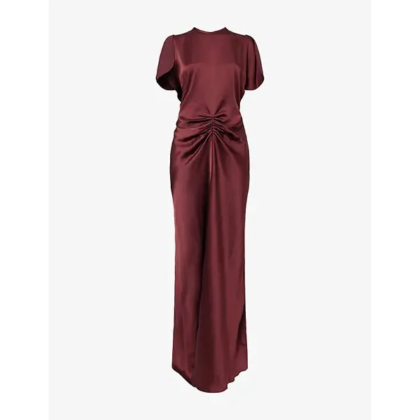 Victoria Beckham Isabella Satin Gown - Cinnabar Red