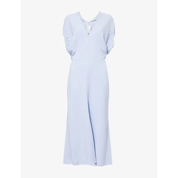 Victoria Beckham Edith Satin Midi Dress - Cloud Blue