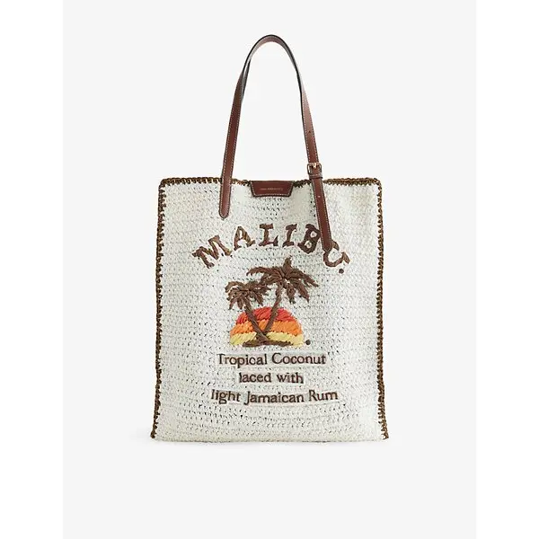 ANYA HINDMARCH Malibu N/s Raffia Tote Bag - Chalk