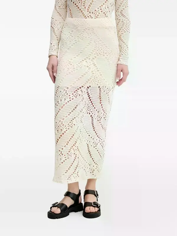 Desigual Crochet Knit Midi Skirt