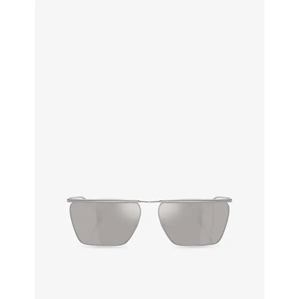 Oliver Spencer Ov1370st Jil Sander Edition 2 Rectangle-frame Titanium Sunglasses - Silver