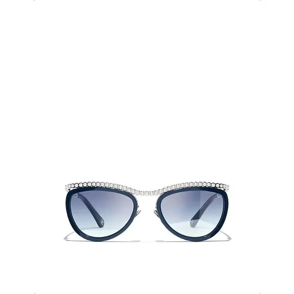 Chanel Ch4296h Cat-eye Acetate Sunglasses - Blue
