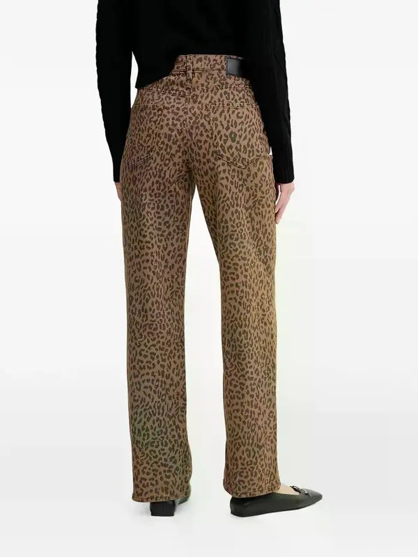 Dkny Leopard-print Straight Leg Jeans
