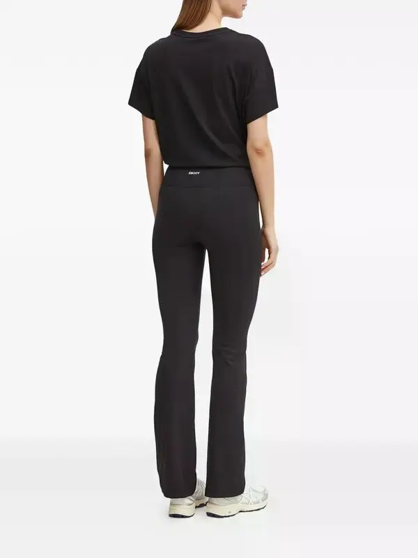 Dkny High-waisted Flared Hem Leggings