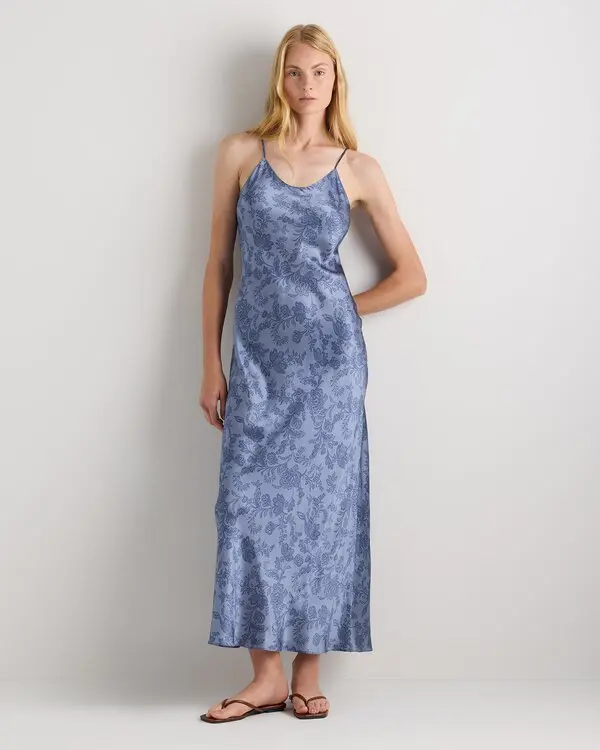 Quince Maxi Slip Dress - Moonstone Blue Heirloom Floral