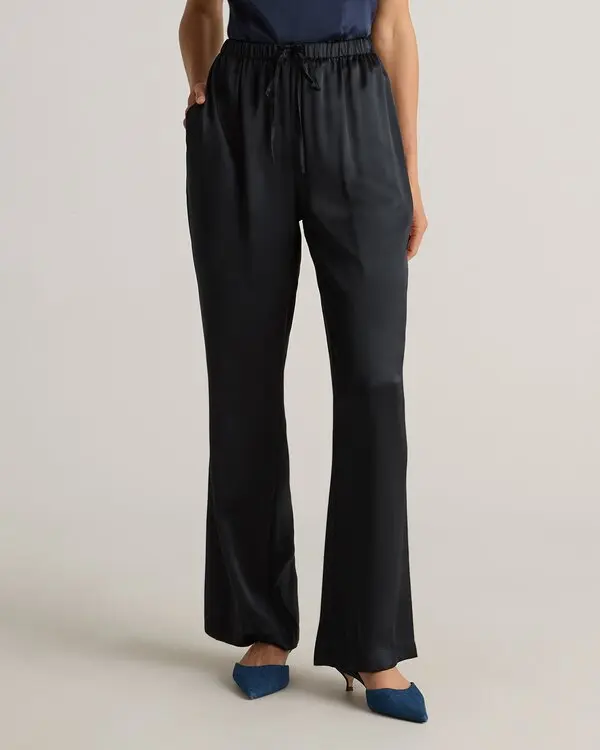 Quince Drawstring Wide Leg Pants - Black