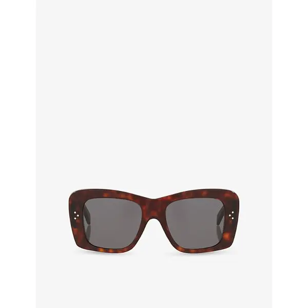 Celine Cl40321i 3-dots Square-frame Tortoiseshell Acetate Sunglasses - Brown