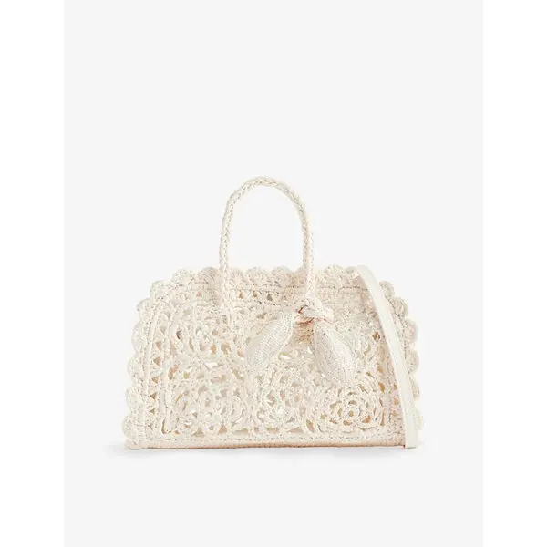 Jacquemus Le Petite Turismo Raffia Top-handle Bag - White