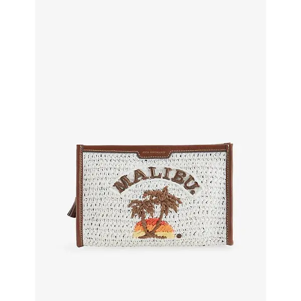 ANYA HINDMARCH Raffia Malibu Pochette - Chalk