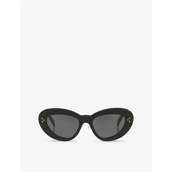 Celine Cl40320u 3-dots Cat-eye Acetate Sunglasses - Black